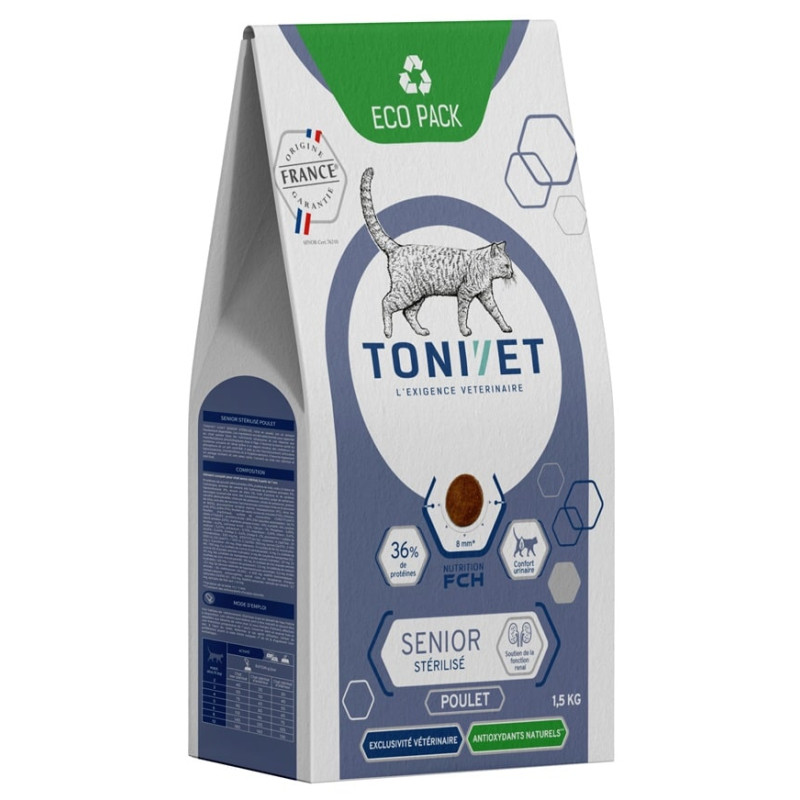 Croquette vétérinaire pour chat senior – Tonivet Chat Senior Stérilisé